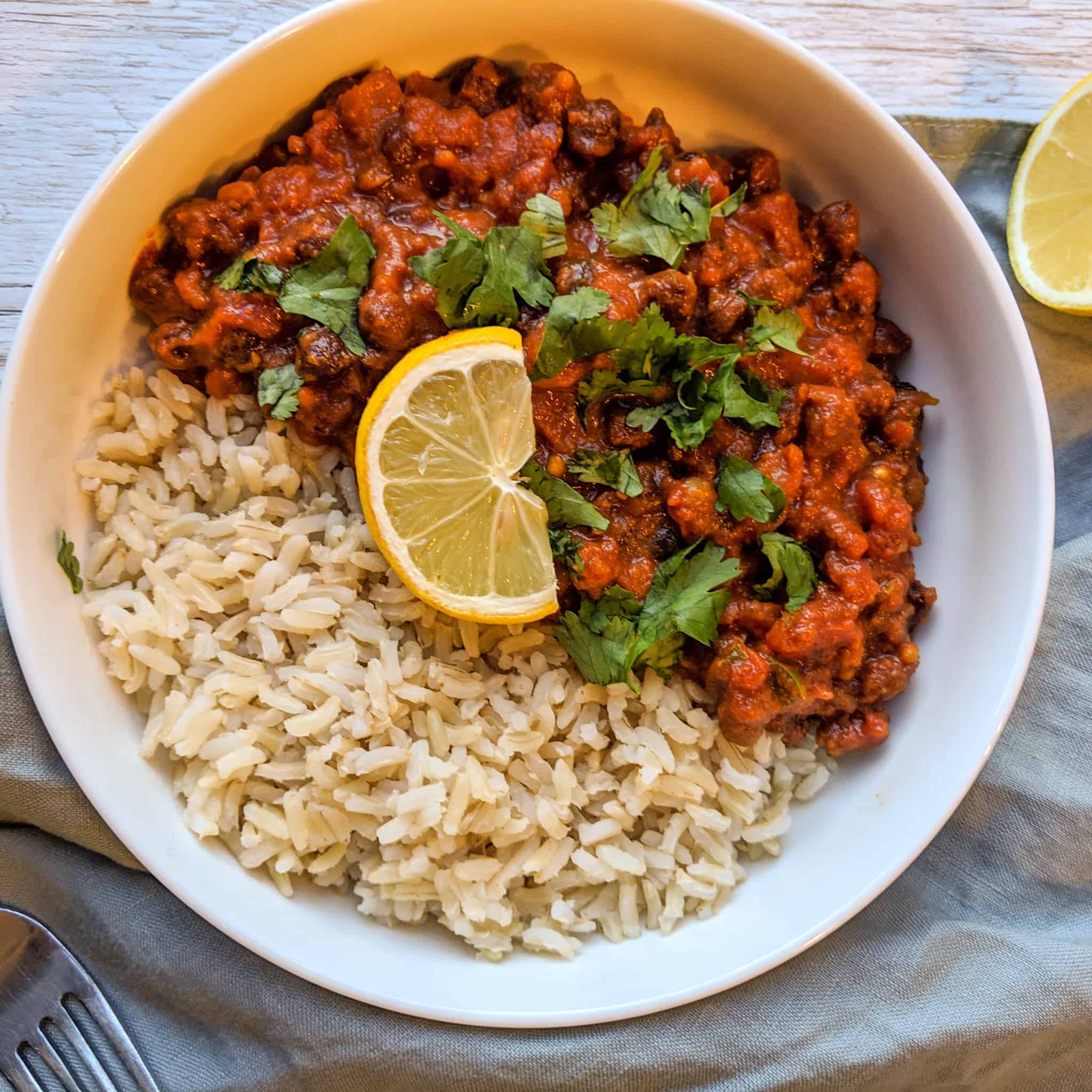 Chana Masala With Rice