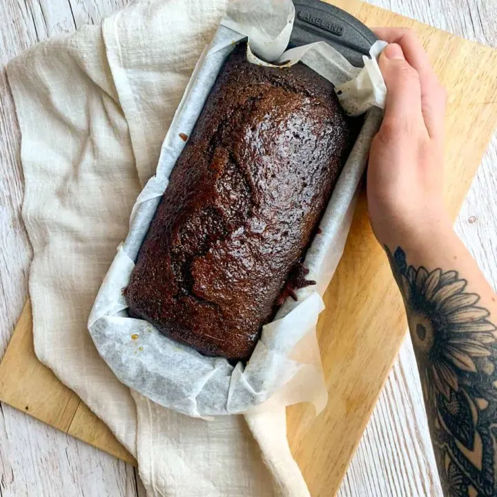 Vegan Ginger Cake With A Sticky Treacle Glaze - By The Forkful