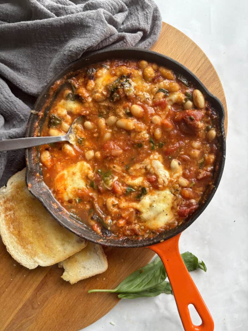 Cheesy White Bean Tomato Bake - By The Forkful
