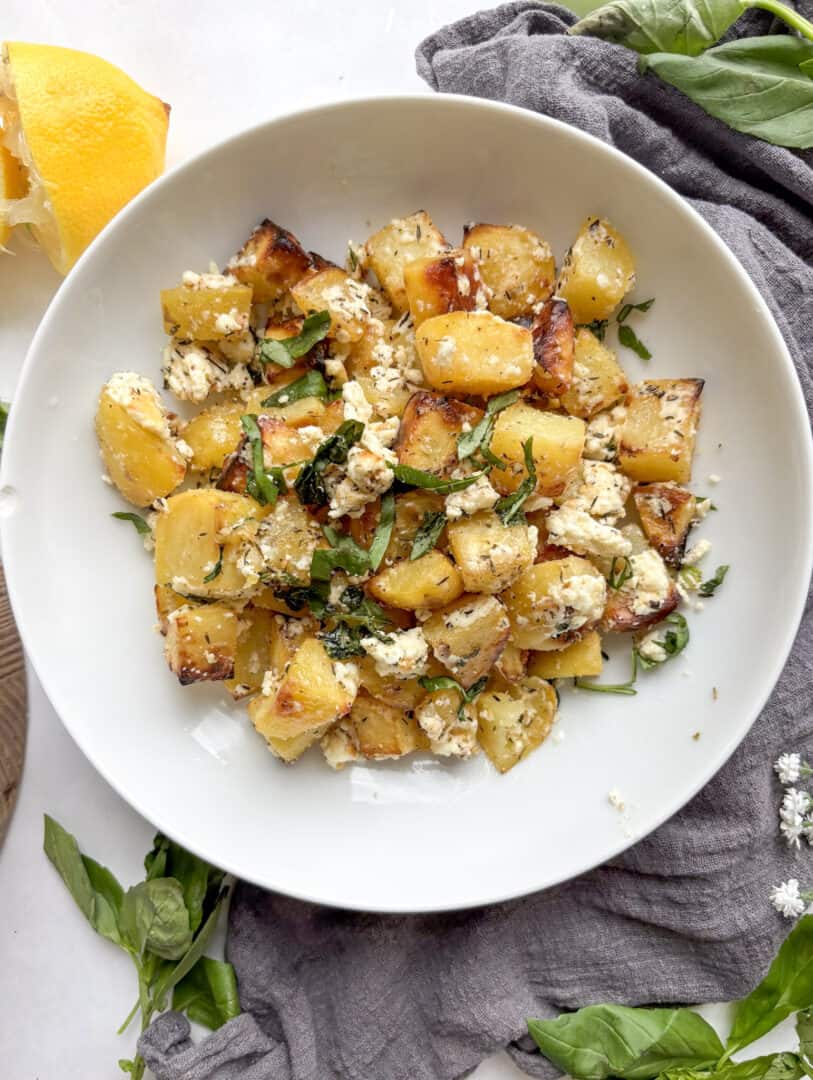 Baked Feta Potatoes - By The Forkful