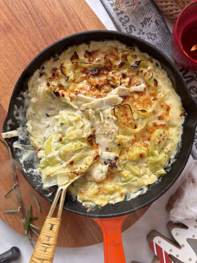 Cheesy Creamed Leeks - By The Forkful