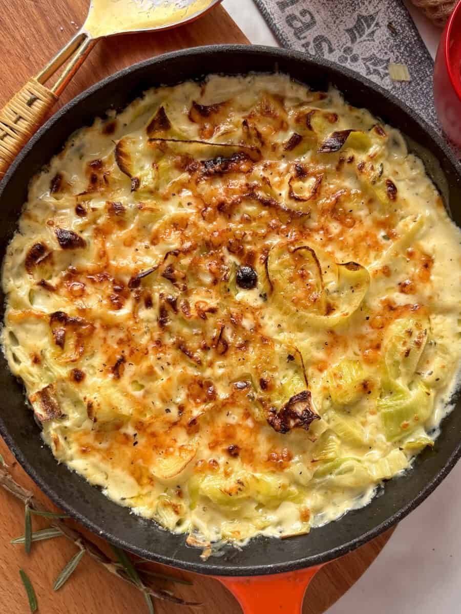 Cheesy Creamed Leeks - By The Forkful