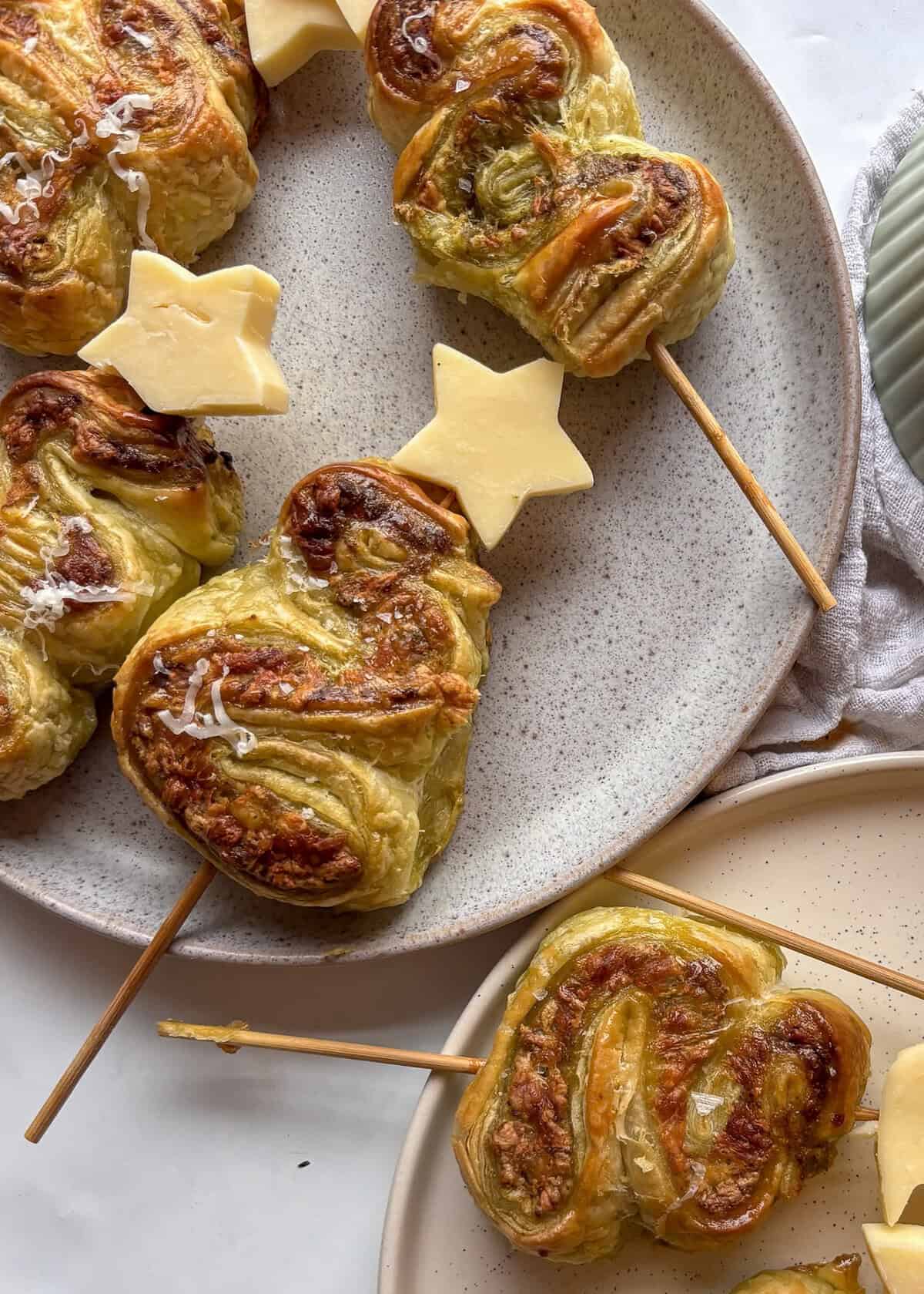 Pesto Puff Pastry Christmas Trees - By The Forkful