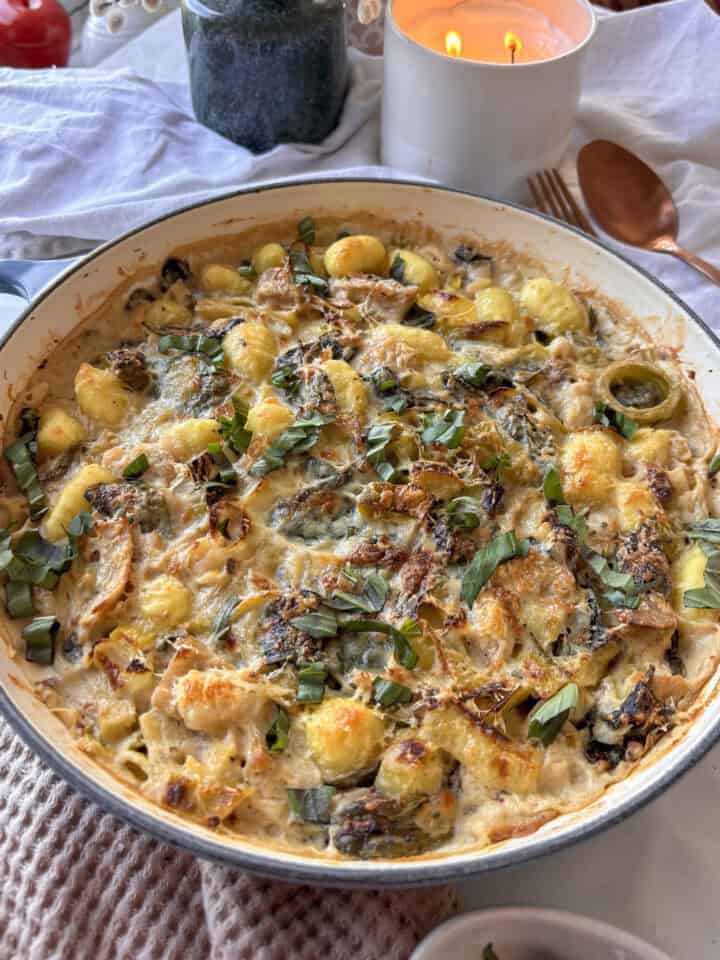 Creamy Leek and Gnocchi Bake - By The Forkful